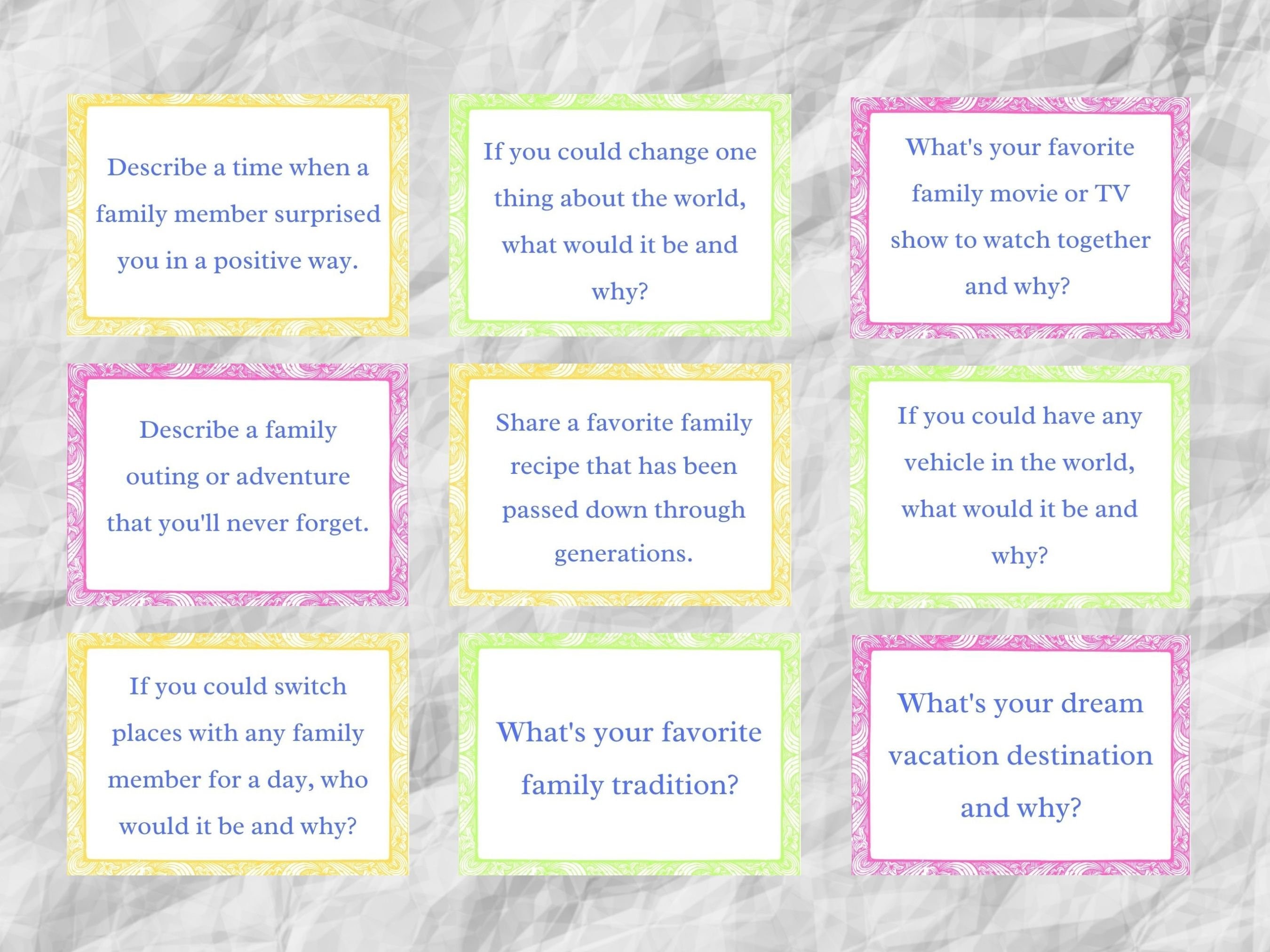 Family Reunion Conversation Starter family Reunion Games - Etsy