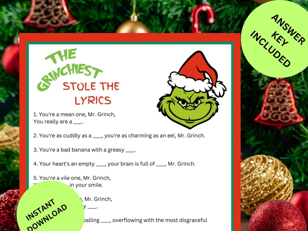 Grinchmas Game How the Grich Stole Christmas Christmas Party Games ...