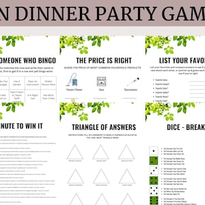 Printable Dinner Party Games icebreaker Ladies Night Games dinner Table ...
