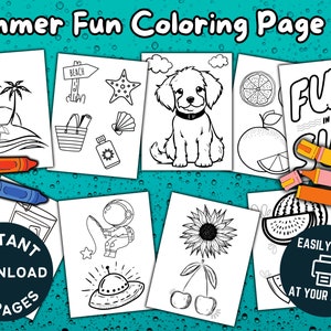 Summer Coloring Pages Family Reunion Activity for Kids Adult Coloring ...