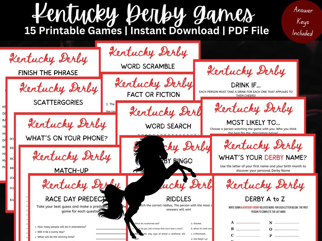 Kentucky Derby Games | Kentucky Word Search | Derby Adult Games ...