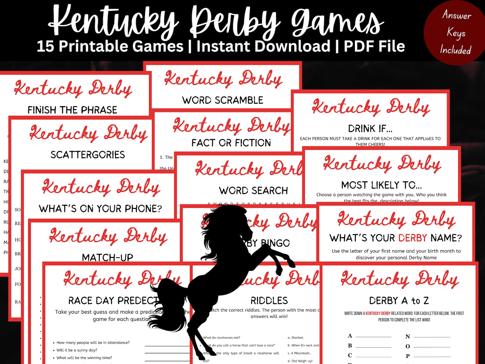 Kentucky Derby Games | Kentucky Word Search | Derby Adult Games ...