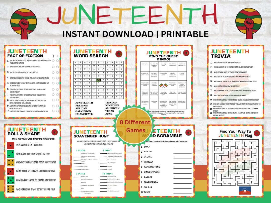Juneteenth Games Juneteenth Game Bundle Trivia Game Juneteenth Party ...
