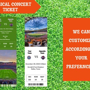 Physical Laminated Sports Game Ticket Stub Customized Sports Ticket ...