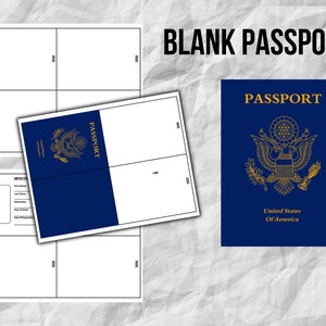 Travel Pretend Play Printable: US Passport Template (PDF) - Etsy