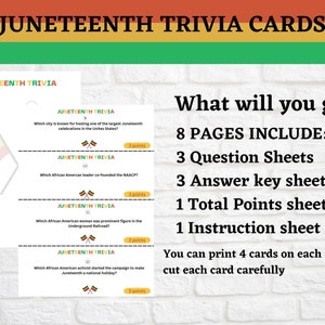 Juneteenth Trivia Game Juneteenth Quiz African American History ...