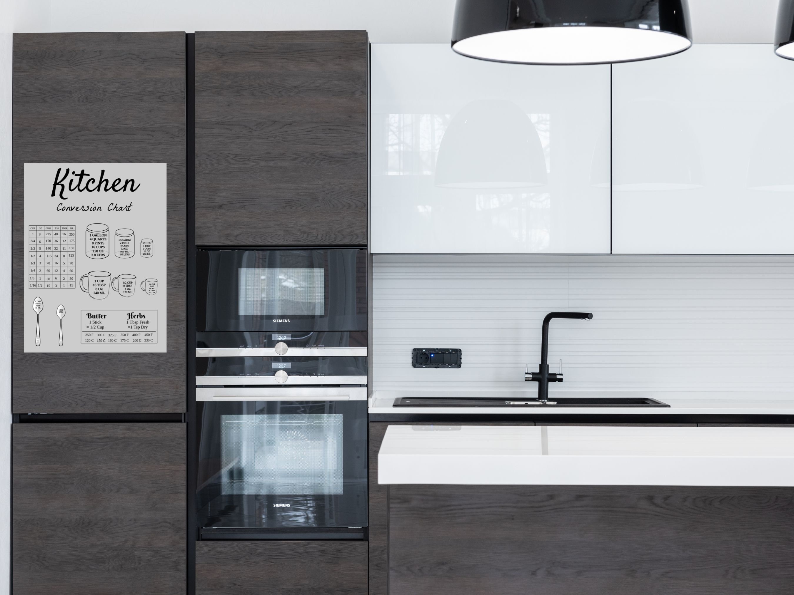 Kitchen Conversion Chart Printable PDF JPEG and SVG - Etsy