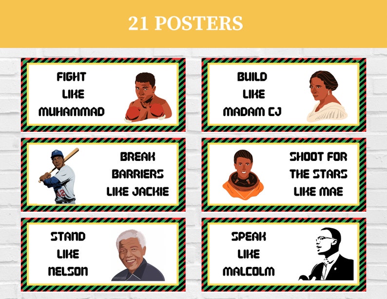 Black History Month Bulletin Board, Black History Educational Posters ...