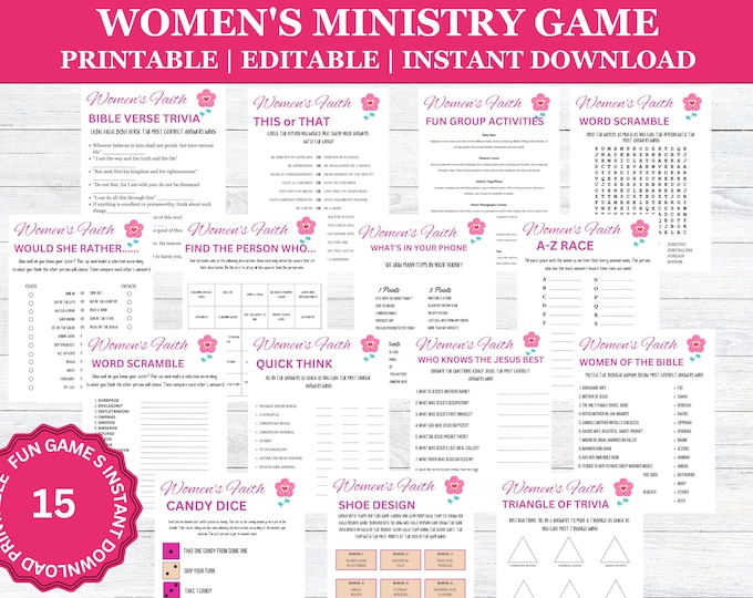 Women's Ministry Game | Printable Game | Fun Games | Bible Game ...
