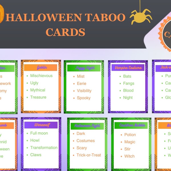 Halloween Taboo Games - Etsy