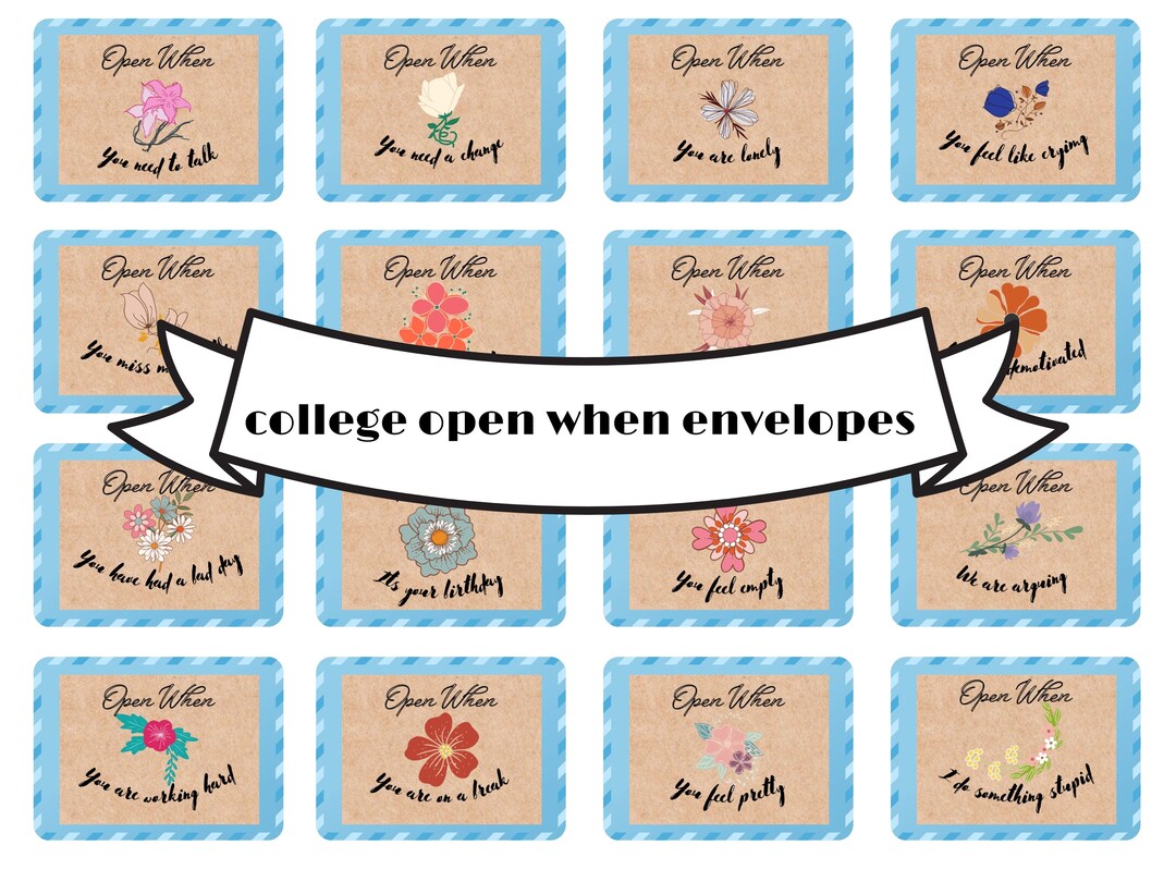 75 Open When Envelopes for College Students | Open When Letters College ...