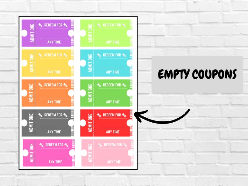 Printable Kids Coupons,, Kids Reward Coupon, Kids Reward Template ...