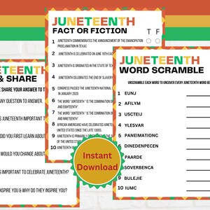 Juneteenth Games Juneteenth Game Bundle Trivia Game Juneteenth Party ...