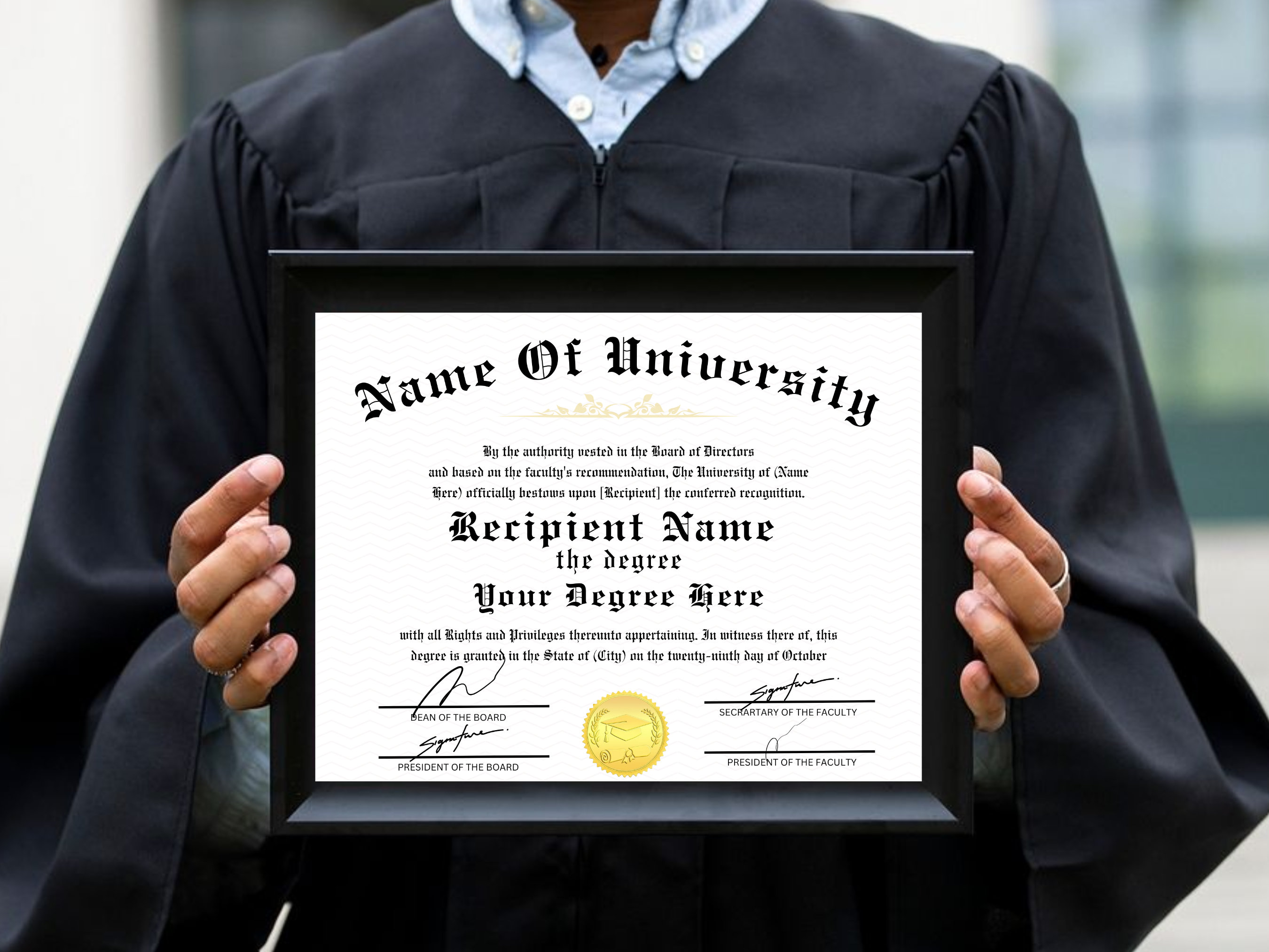 Editable University Diploma, College Degree Template, Printable ...