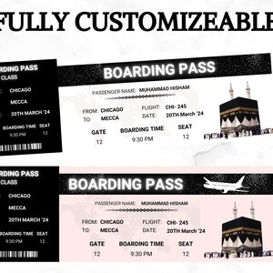 Editable Umrah Hajj Ticket Anniversary Gift Keepsake Umrah Boarding ...