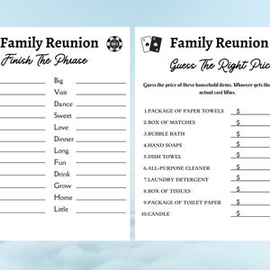 Family Reunion | Family Reunion Games Printable | Family Reunion ...