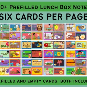 Printable Kids Lunch Box Notes Back to School Lunch Box Notes Kids ...