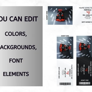 Editable Formula 1 Ticket , F1 Merch, , Formula 1 Ticket Template ...