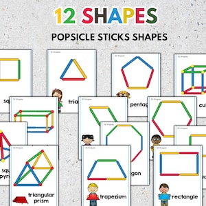 Popsicle Sticks Shapes Activity | Quiet Book | Shapes Flash Cards ...