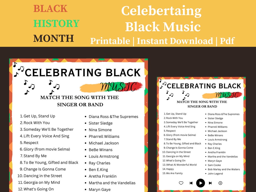 Black History Month Song Matchup Game | Black Lives Matter | Adult ...