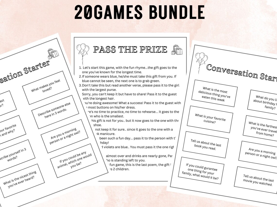 50th Birthday Party Games 80th Birthday Party Games 50th - Etsy