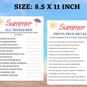 Summer Games, Printable Games Bundle, Party Games, Family Vacation Game ...