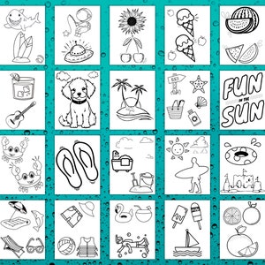 Summer Coloring Pages Family Reunion Activity for Kids Adult Coloring ...