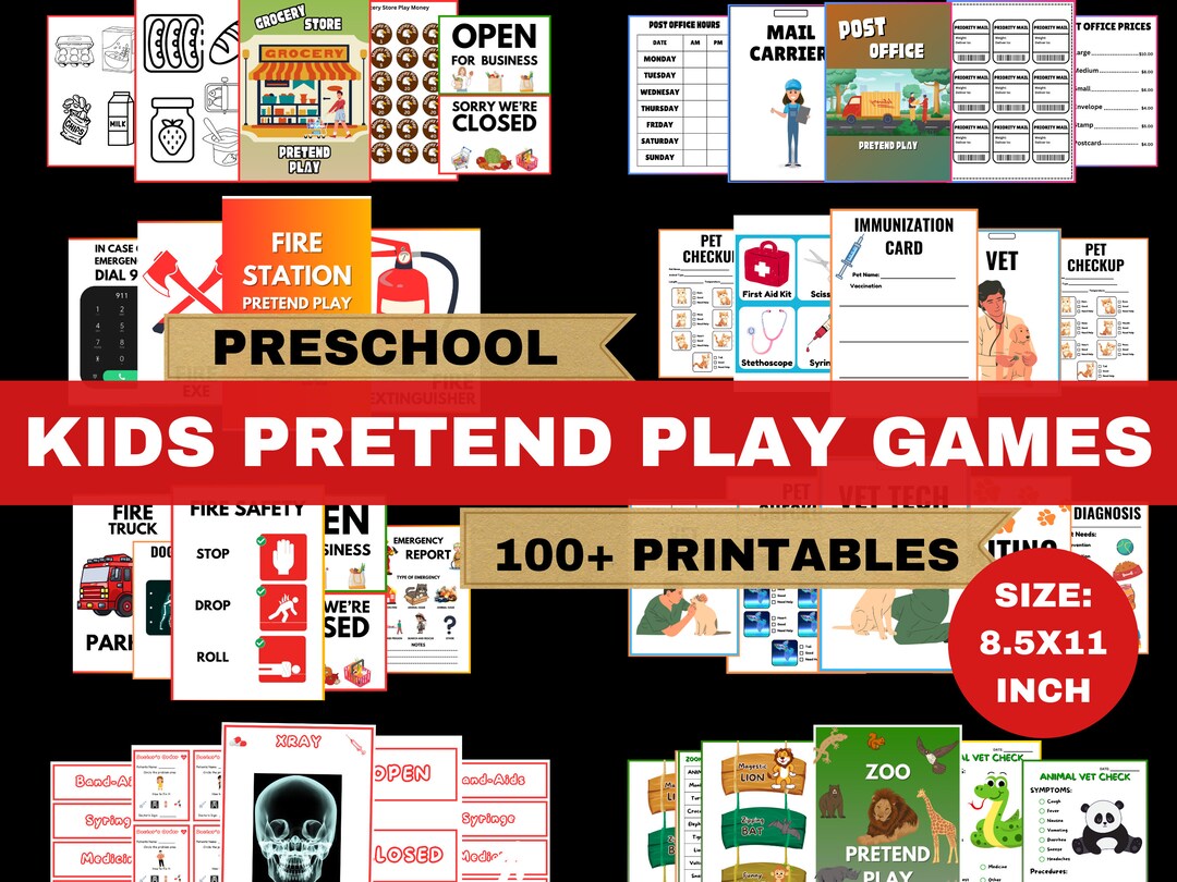 Pretend Play Bundle Dramatic Kids Educational Activity | Educational ...
