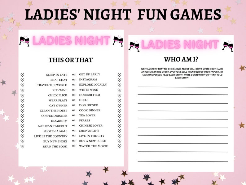 Ladies Night Games Ladies Night Printable Games Girls Night - Etsy