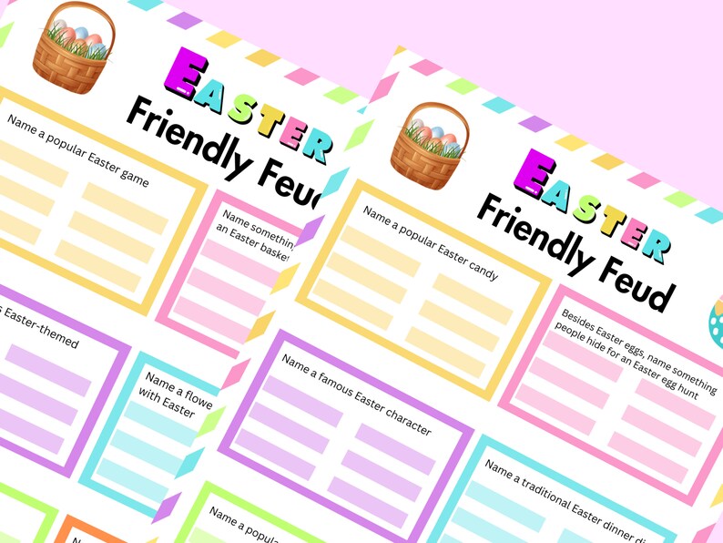 Easter Printable Family Feud, Party Games, Easter Printables Feud ...