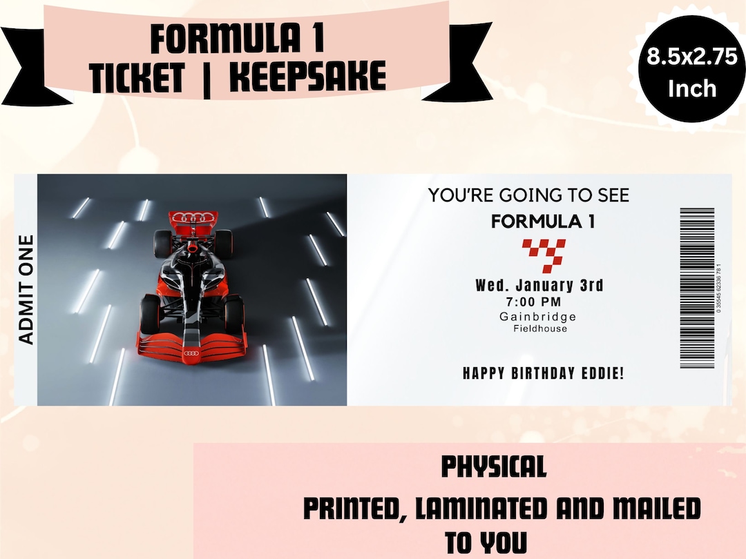 Physical Formula 1 Ticket , F1 Merch, , Formula 1 Ticket Template ...