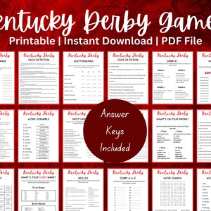 Kentucky Derby Games | Kentucky Word Search | Derby Adult Games ...