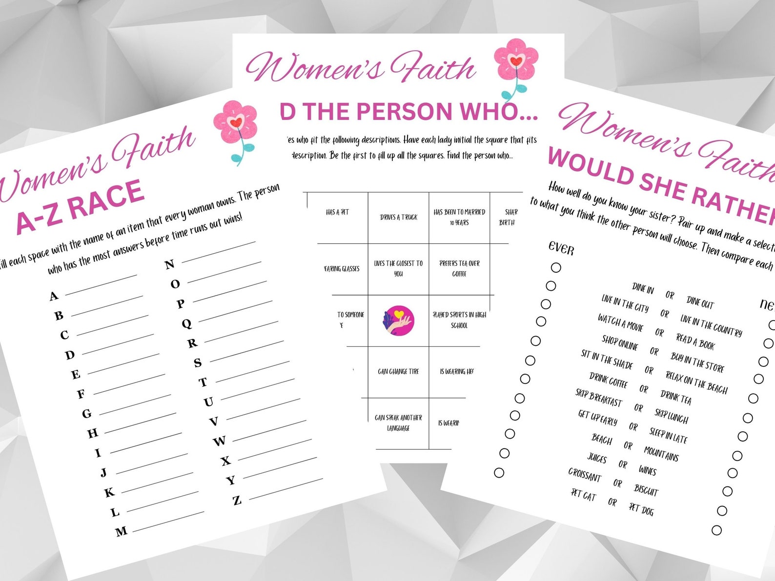 Women's Ministry Game | Printable Game | Fun Games | Bible Game ...