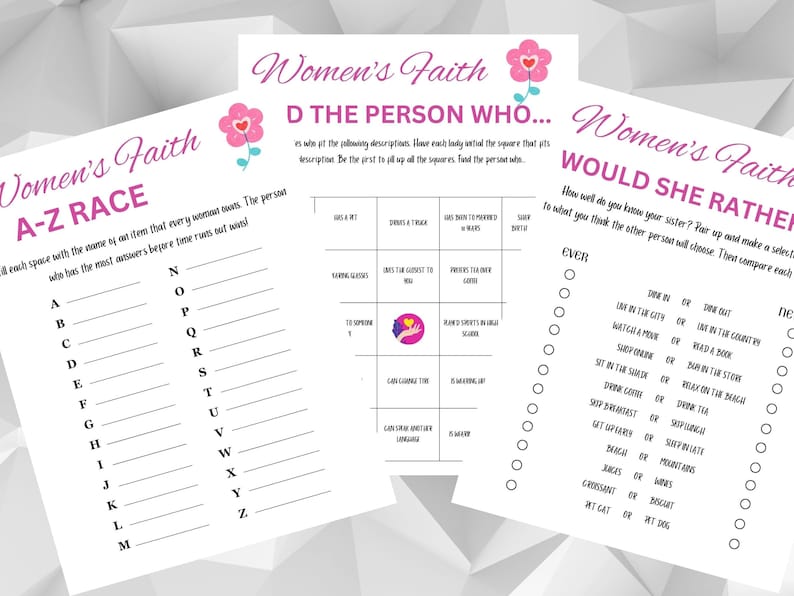 Women's Ministry Game Printable Game Fun Games Bible Game Christian ...