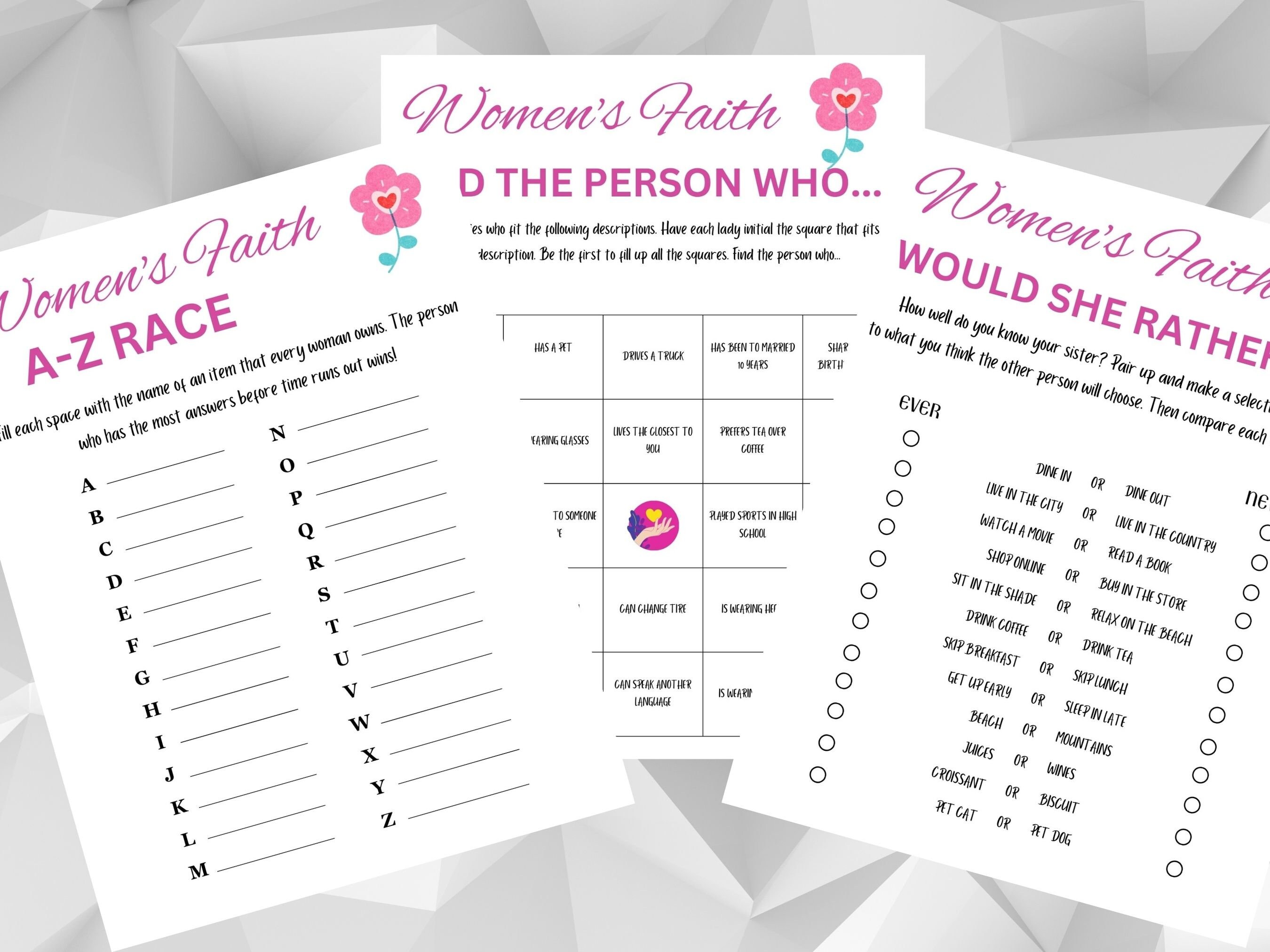 Women's Ministry Game Printable Game Fun Games Bible - Etsy