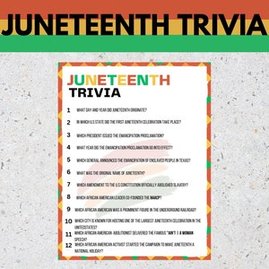 Juneteenth Games | Juneteenth Game Bundle | Trivia Game Juneteenth ...