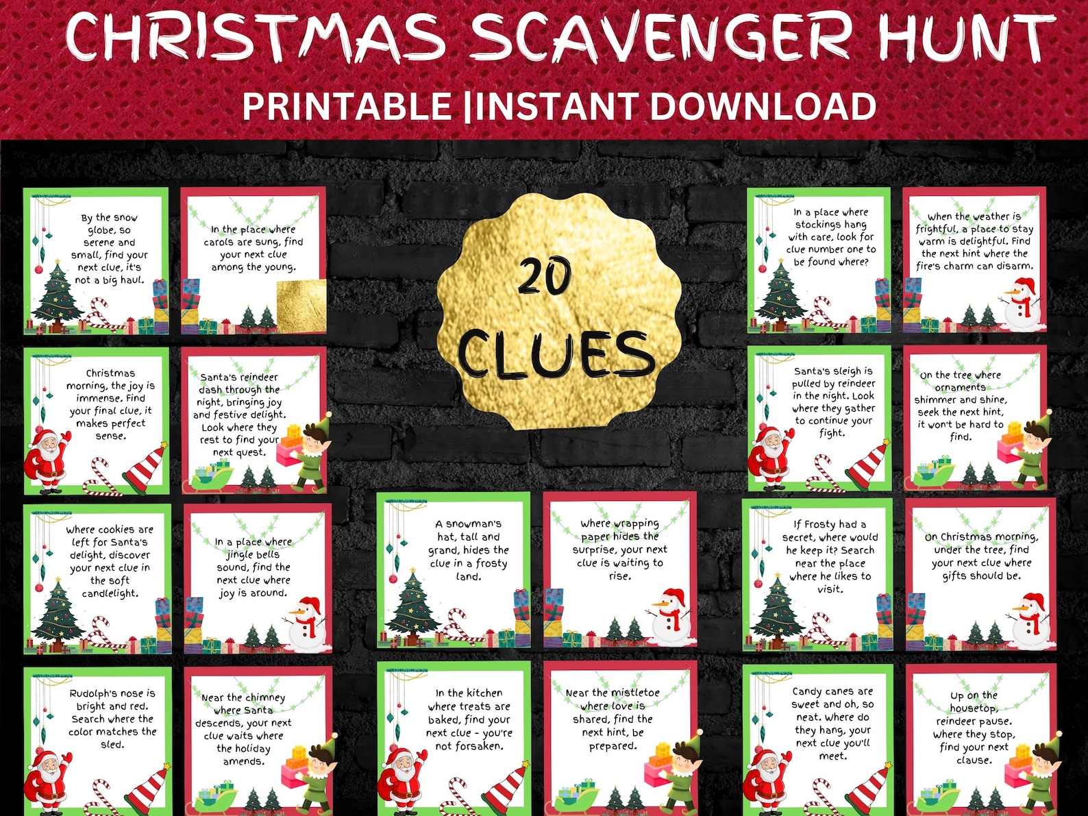 Christmas Treasure Hunt Christmas Scavenger Hunt Games for Adults ...