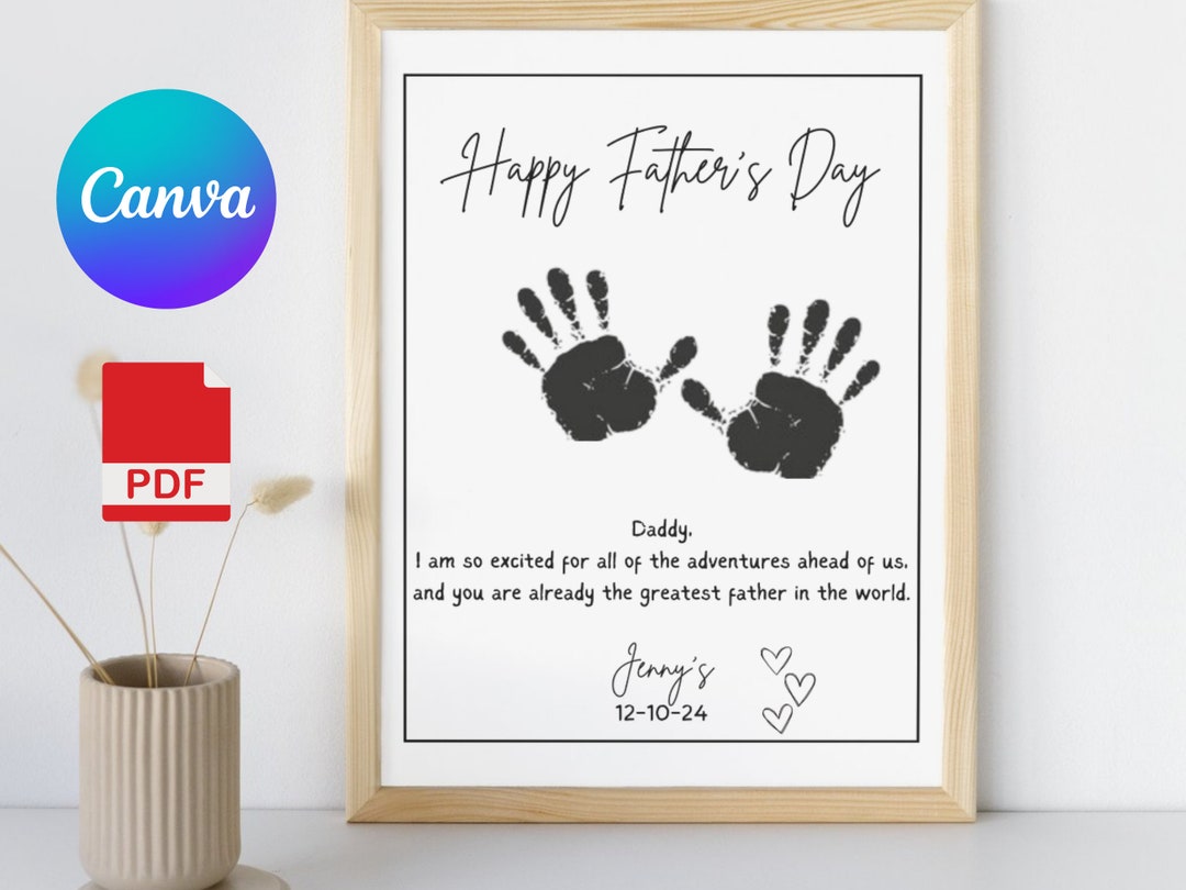 Dad Handprint Craft Fathers Day Handprint Art First Fathers Day Unique ...