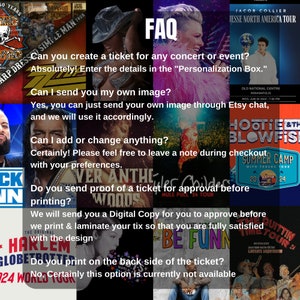 Personalized for You Laminated Concert Ticket Stub | Ticket Keepsake ...