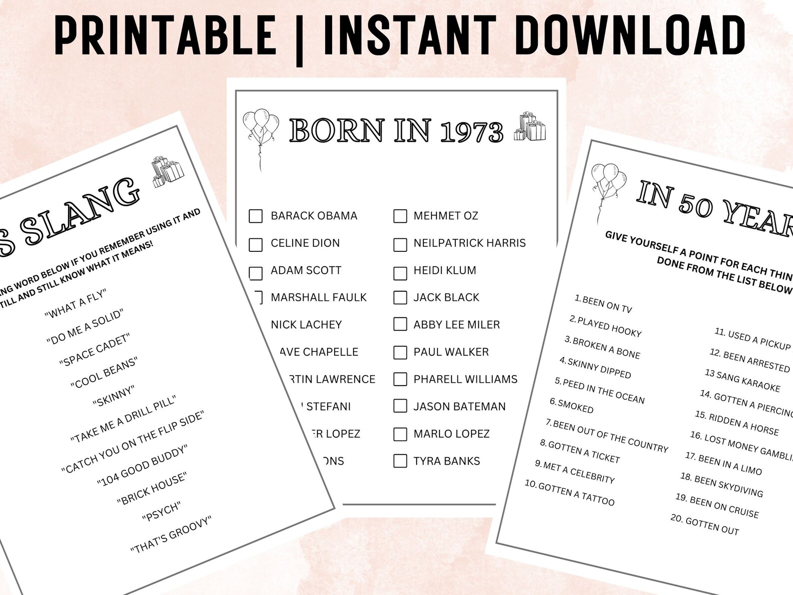 50th Birthday Party Games 80th Birthday Party Games 50th - Etsy