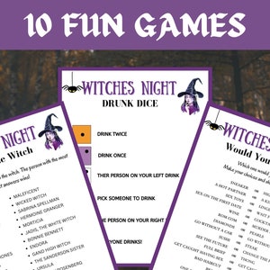 Witches Night Games | Girls Night Games | Holiday Games Printable | Tea ...