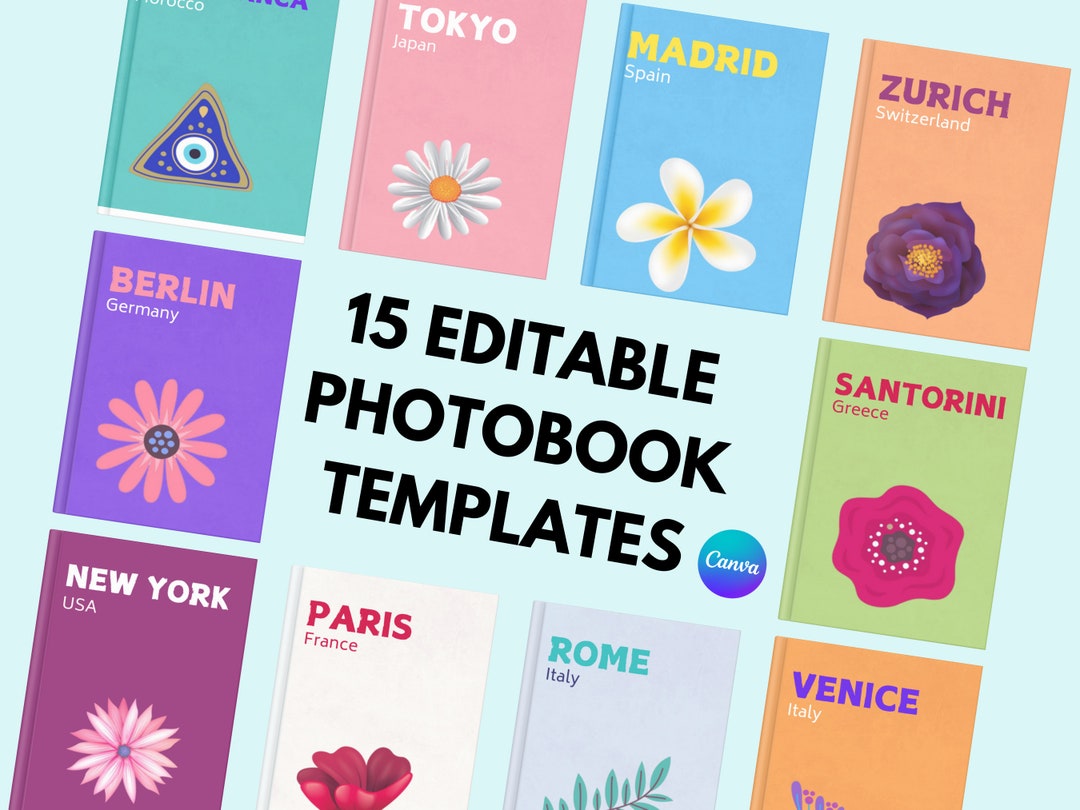 Travel Photo Book Templates Travel Journal, Book Cover Custom Journal ...