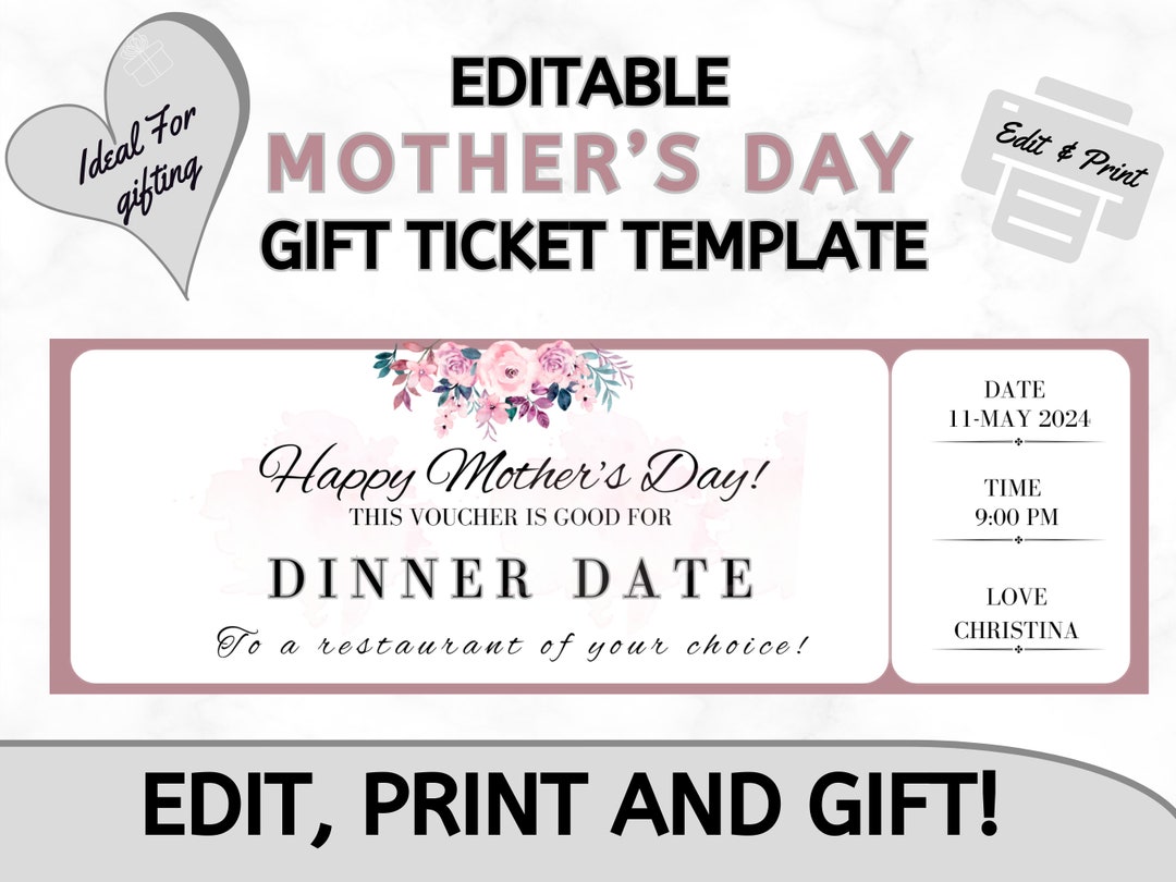 Floral Mothers Day Brunch Ticket|happy Mothers Day Mother Daughter ...