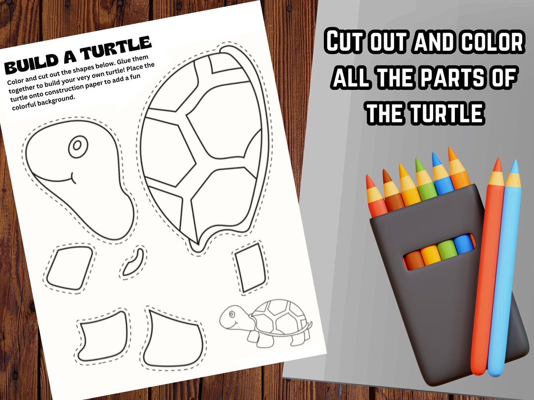 Turtle Craft Crafting Activity Preschool Fine Motor Kid Art Project ...