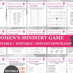 Women's Ministry Game | Printable Game | Fun Games | Bible Game ...