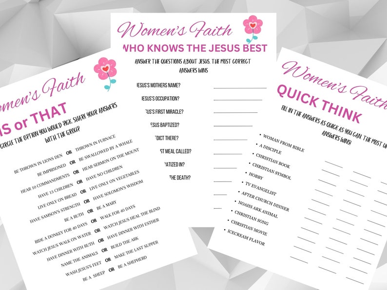 Women's Ministry Game Printable Game Fun Games Bible Game Christian ...