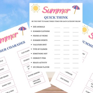 Summer Games, Printable Games Bundle, Party Games, Family Vacation Game ...
