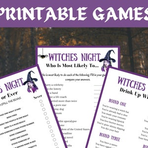 Witches Night Games | Girls Night Games | Holiday Games Printable | Tea ...