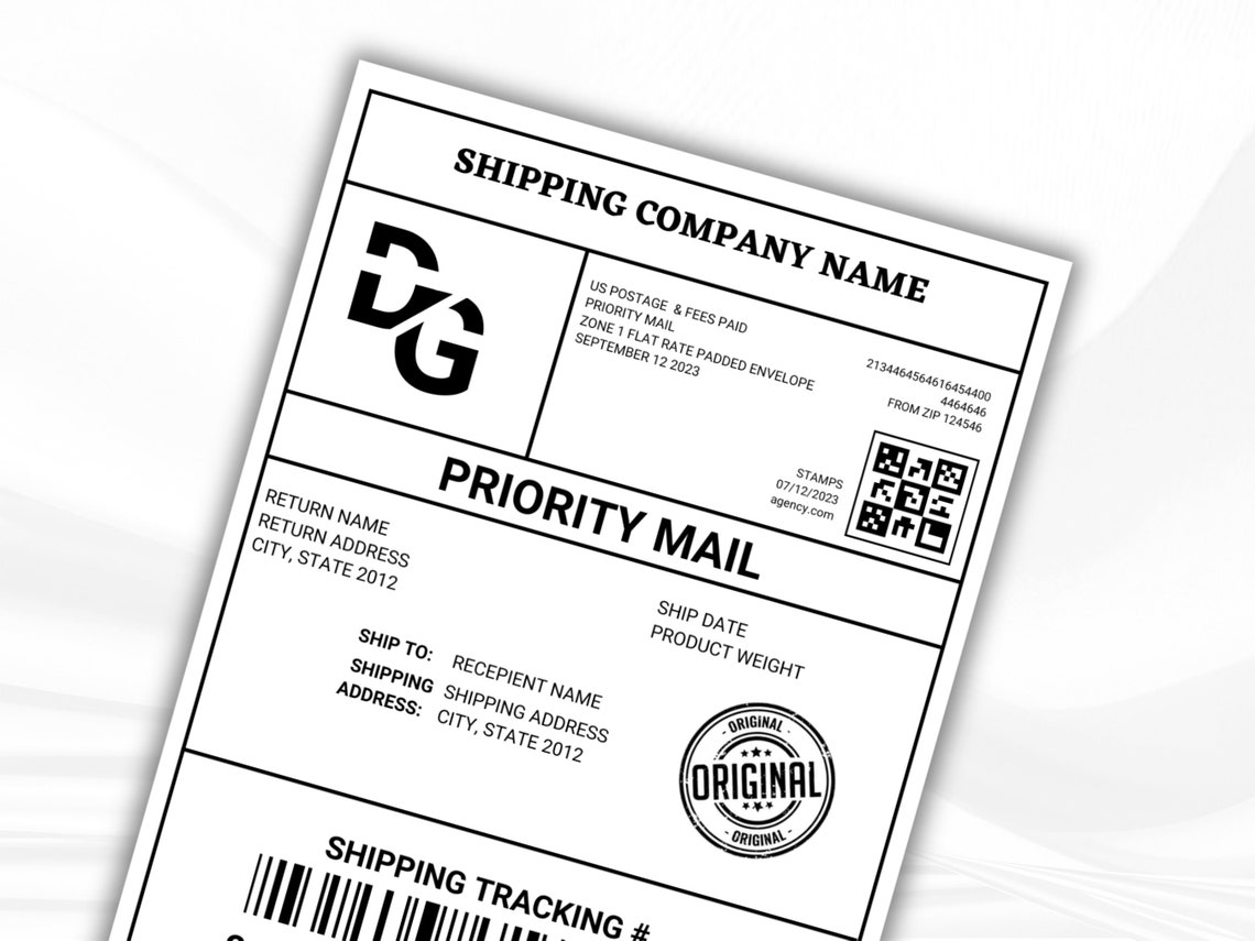Fake Shipping Label Template Fake Mail Shipping Label Template Mail ...