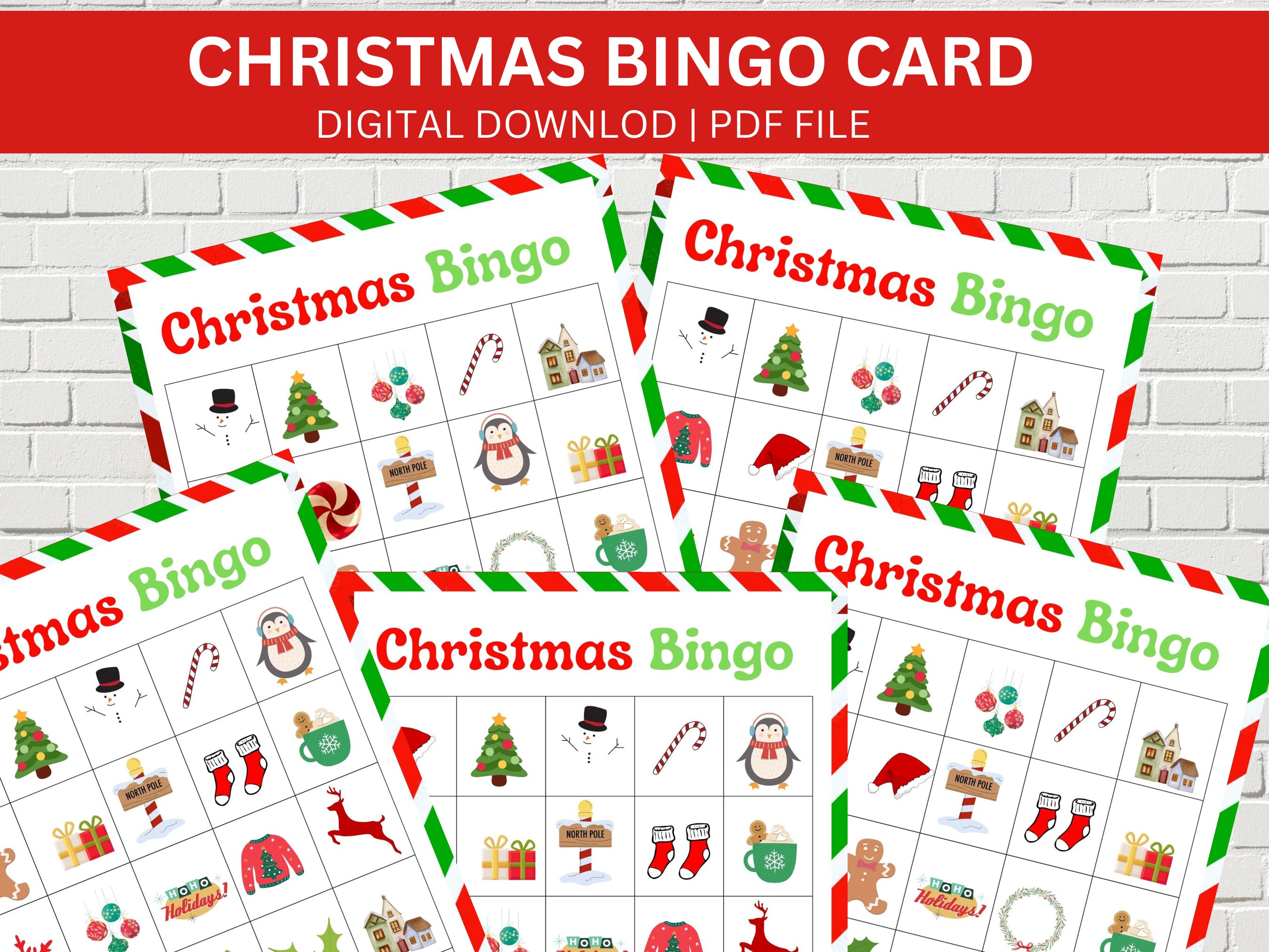 Christmas Bingo Printable Christmas Party Games Christmas - Etsy